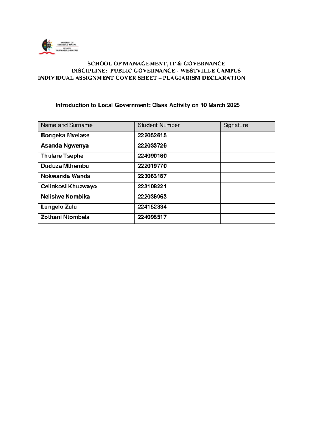 Local Government Q&A: ITG 101 Individual Assignment Insights - Studocu