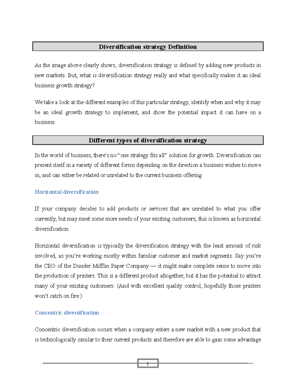 Diversification strategy Definition - But, what is diversification ...