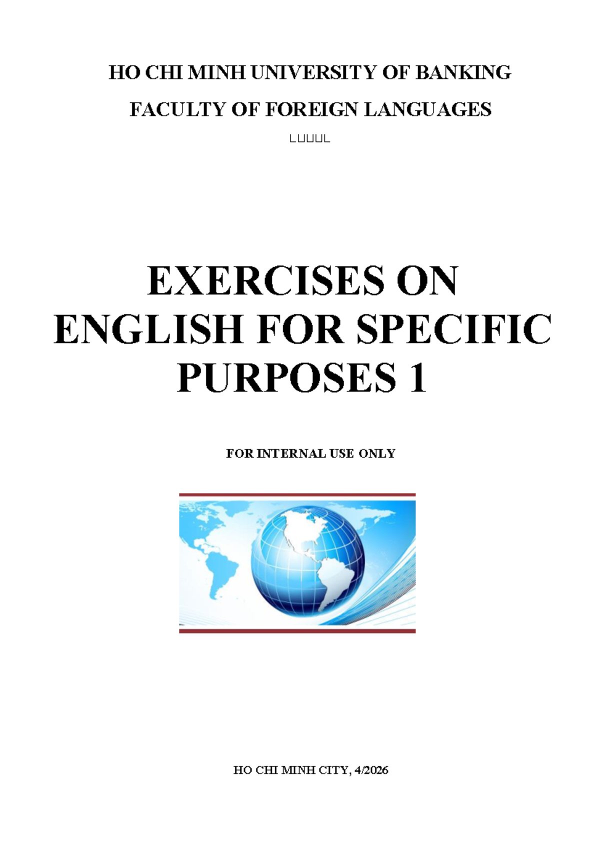 Exercises on English for Specific Purposes 1 (ESP1) - Vocabulary List ...