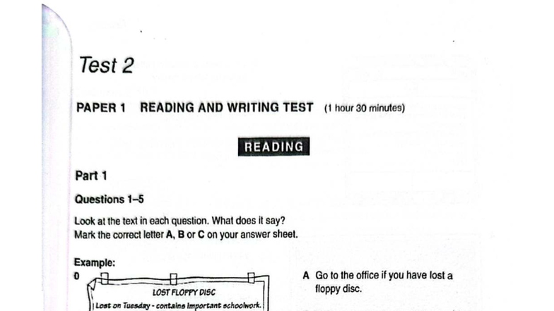 Test 2 Reading and Writing Assessment (1.5 hours) - Studocu