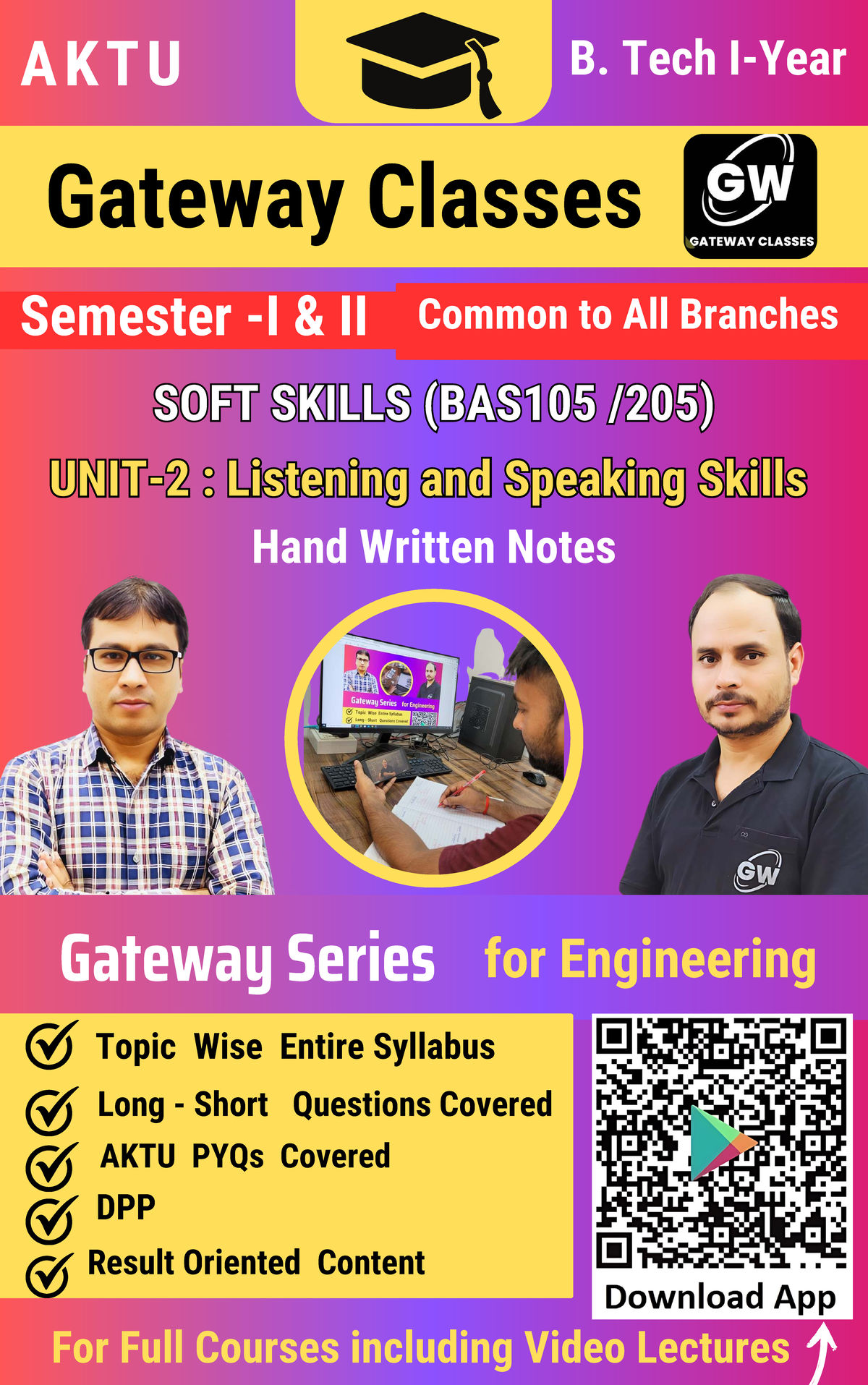 AKTU B. Tech BAS105 Soft Skills U2 Hand Written Notes for Listening ...