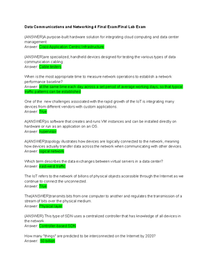 Data Communications and Networking 4 Midterm Exam - Which statement describes the QoS ...