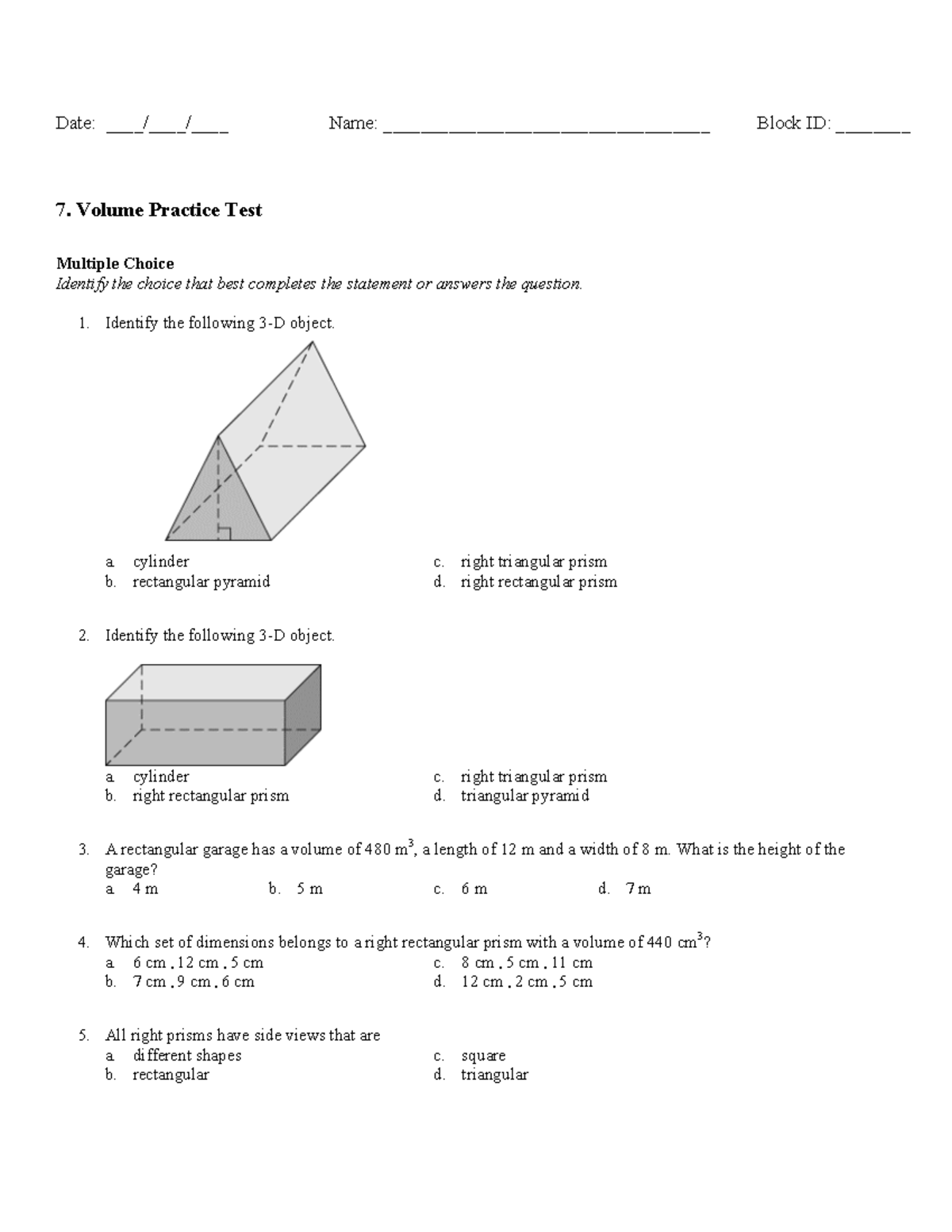 Jack Volume Test: Practice Multiple Choice Questions - Studocu
