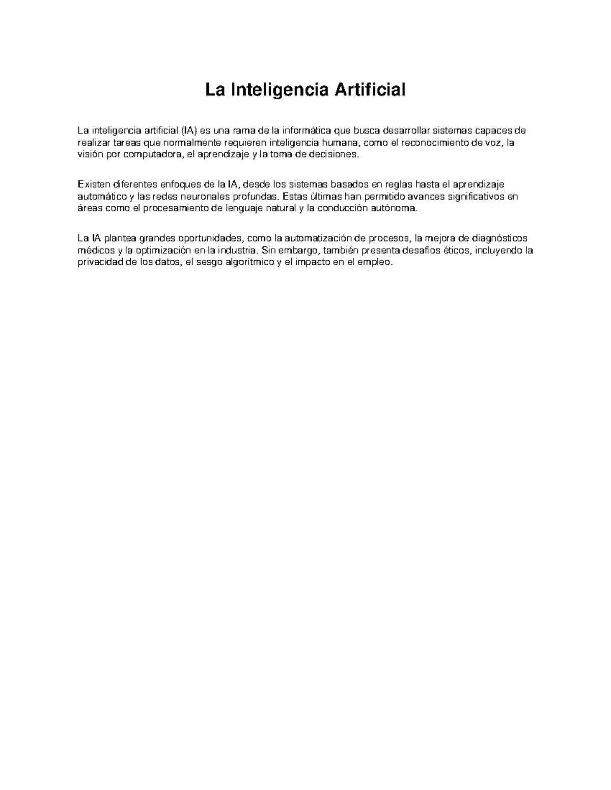 La IA: Oportunidades y Desafíos Éticos en Informática - Studocu