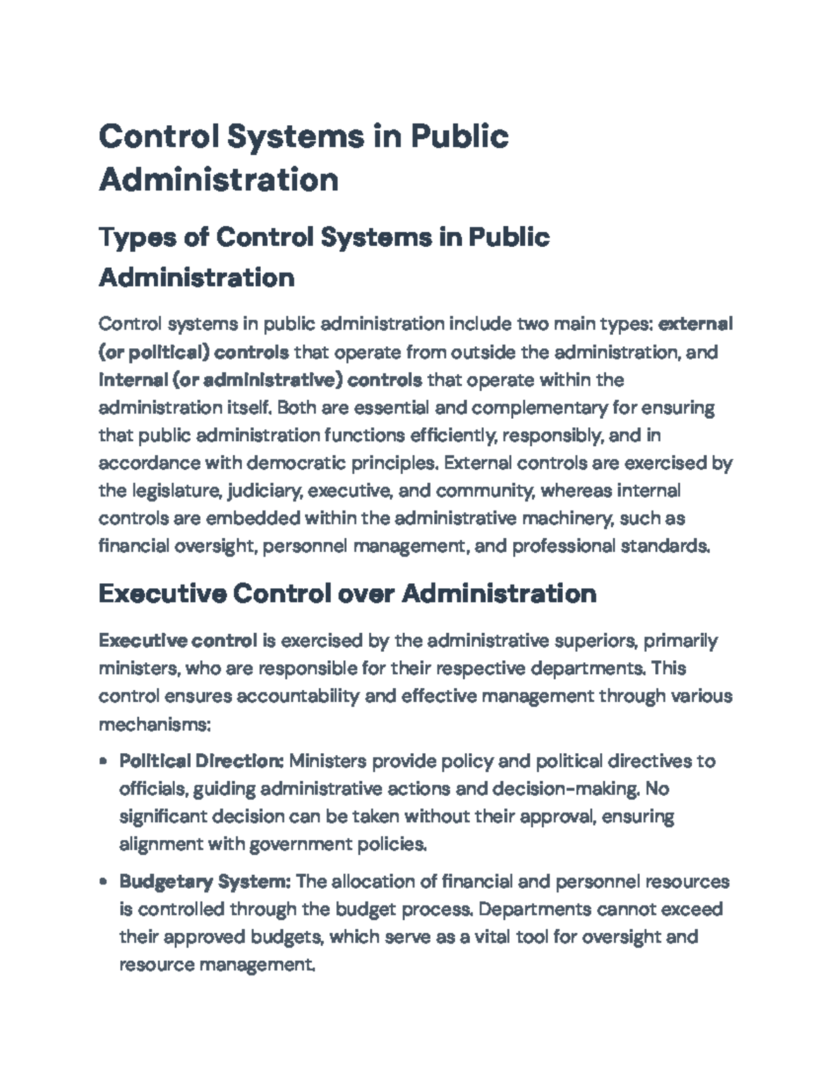Control Systems and Professional Standards in Public Administration ...