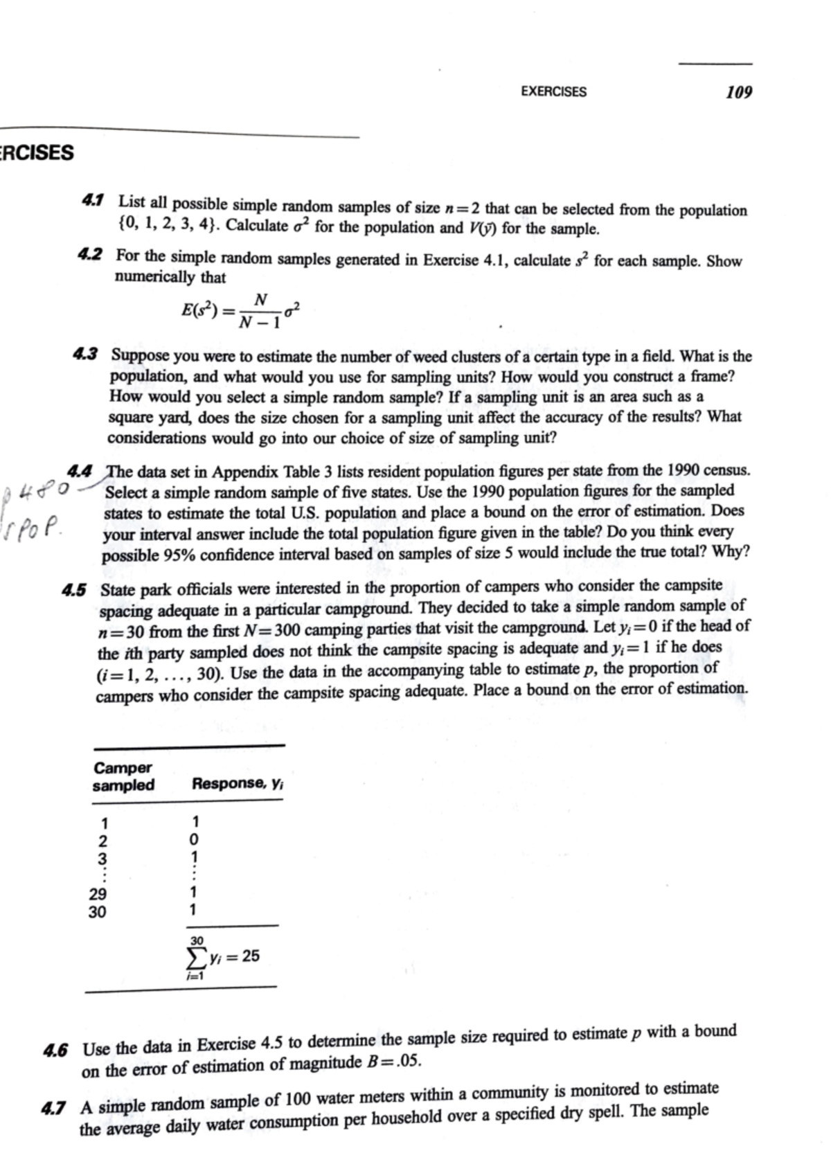 Assignment 1 - :RCISES EXERCISES 109 ####### 4 - 1 LiSt all possible ...