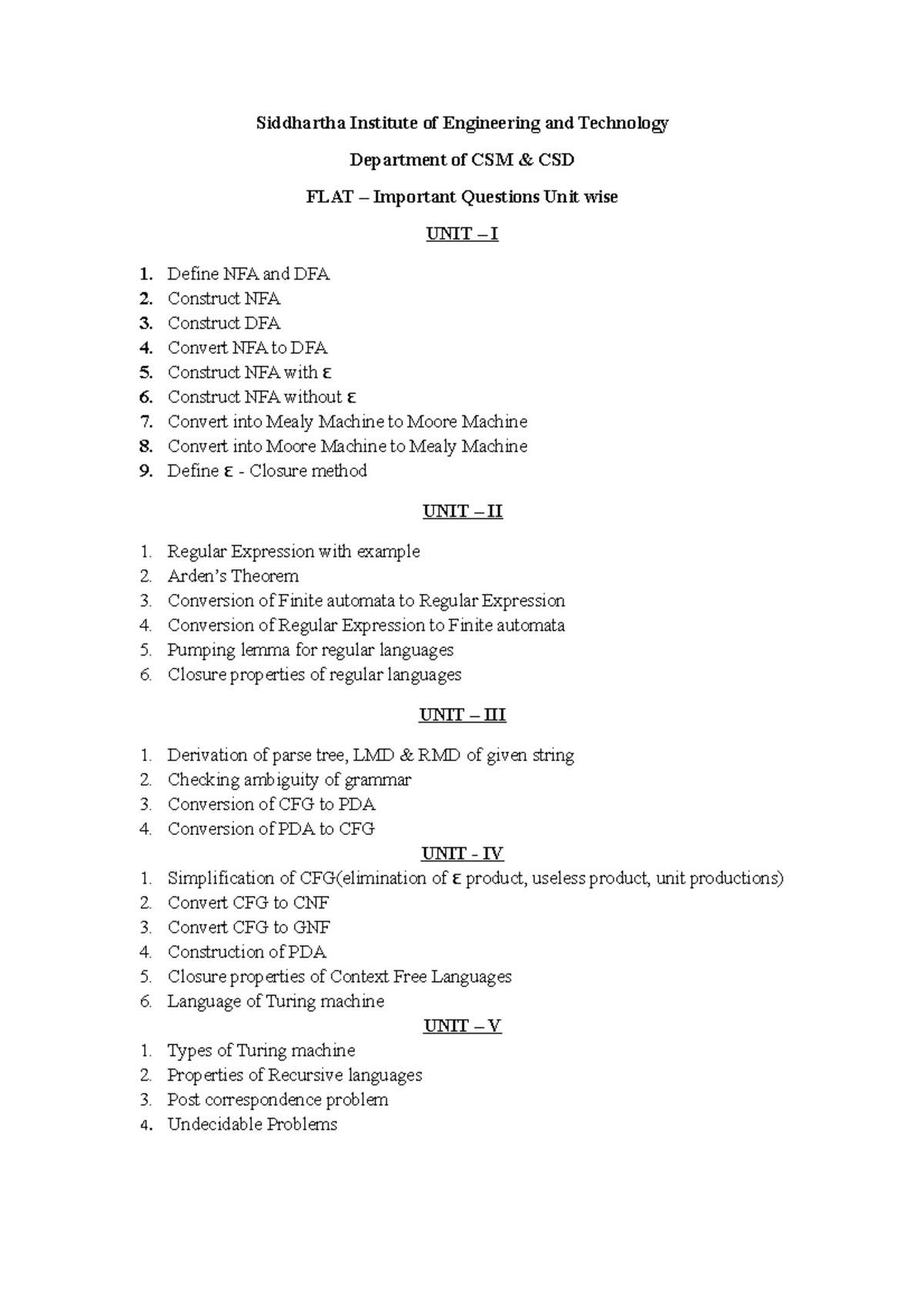 R18 B Tech Cse Aiml 3 2 Tentative Syllabus Jawaharlal Nehru