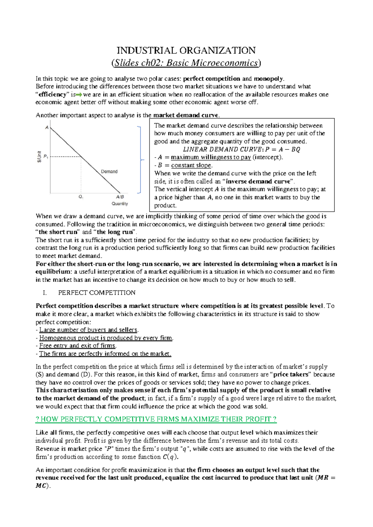 Advanced Industrial Organization (Slides: Ch02 & Ch04 - Market ...