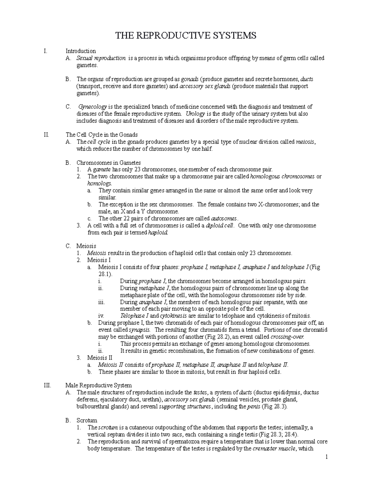 CH 28: Comprehensive Overview of the Reproductive Systems - Studocu