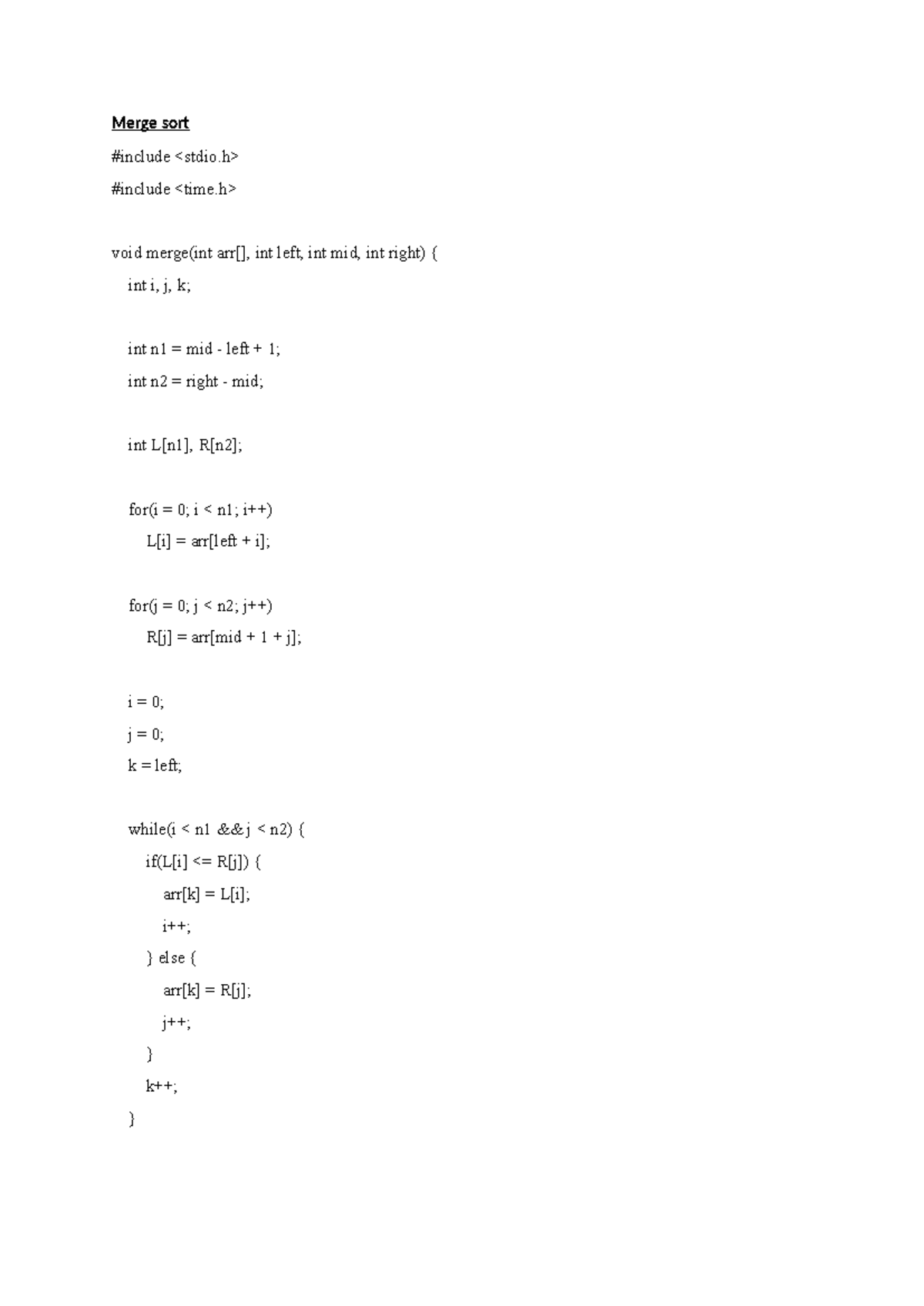 Merge Sort - Manual Guide for Sorting Algorithms - Studocu