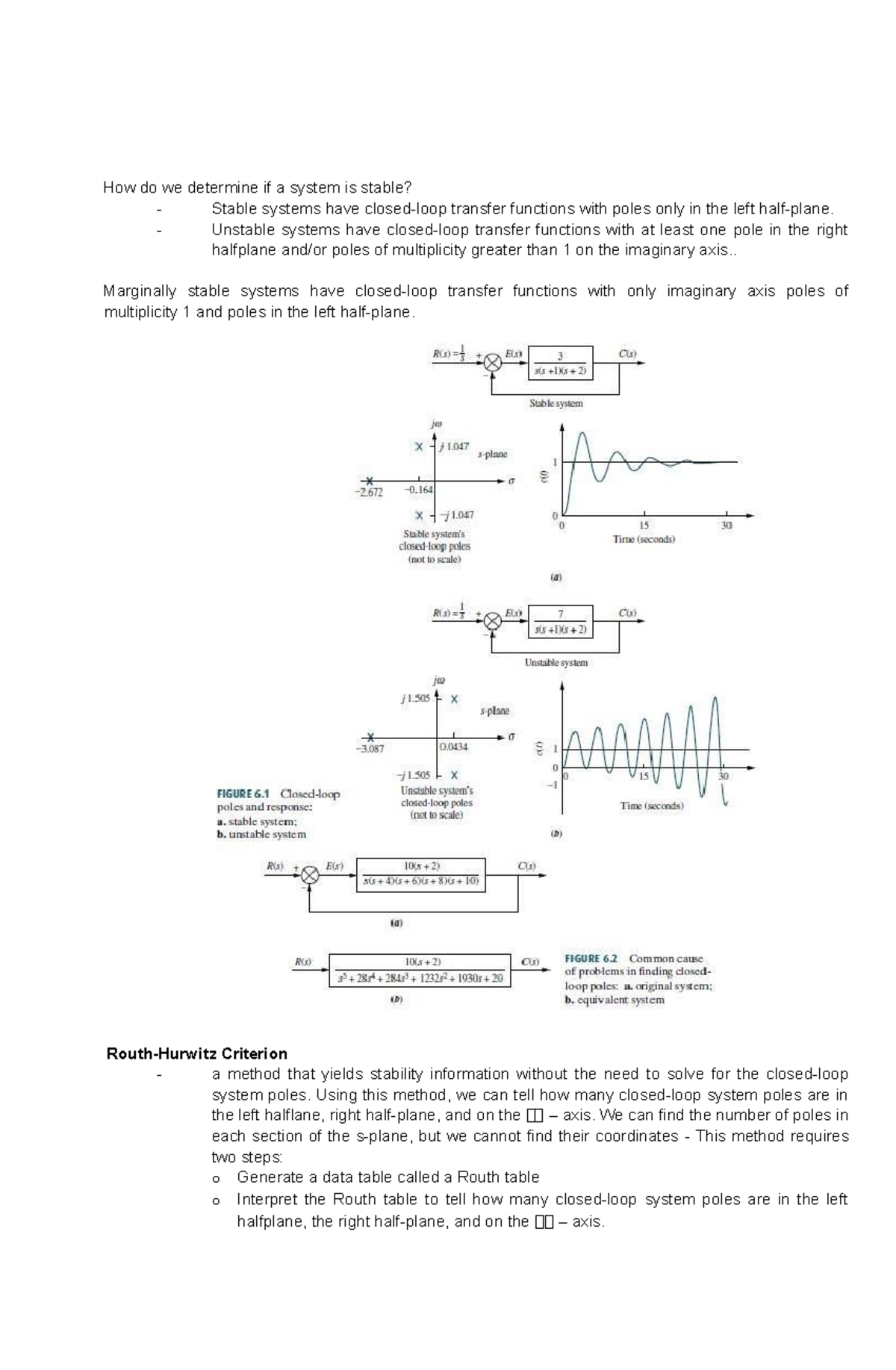 Electronics Feedbacks and Control System - How do we determine if a system is stable? - Stable ...