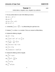 MAM1010F - Applied Calculus I - Studocu