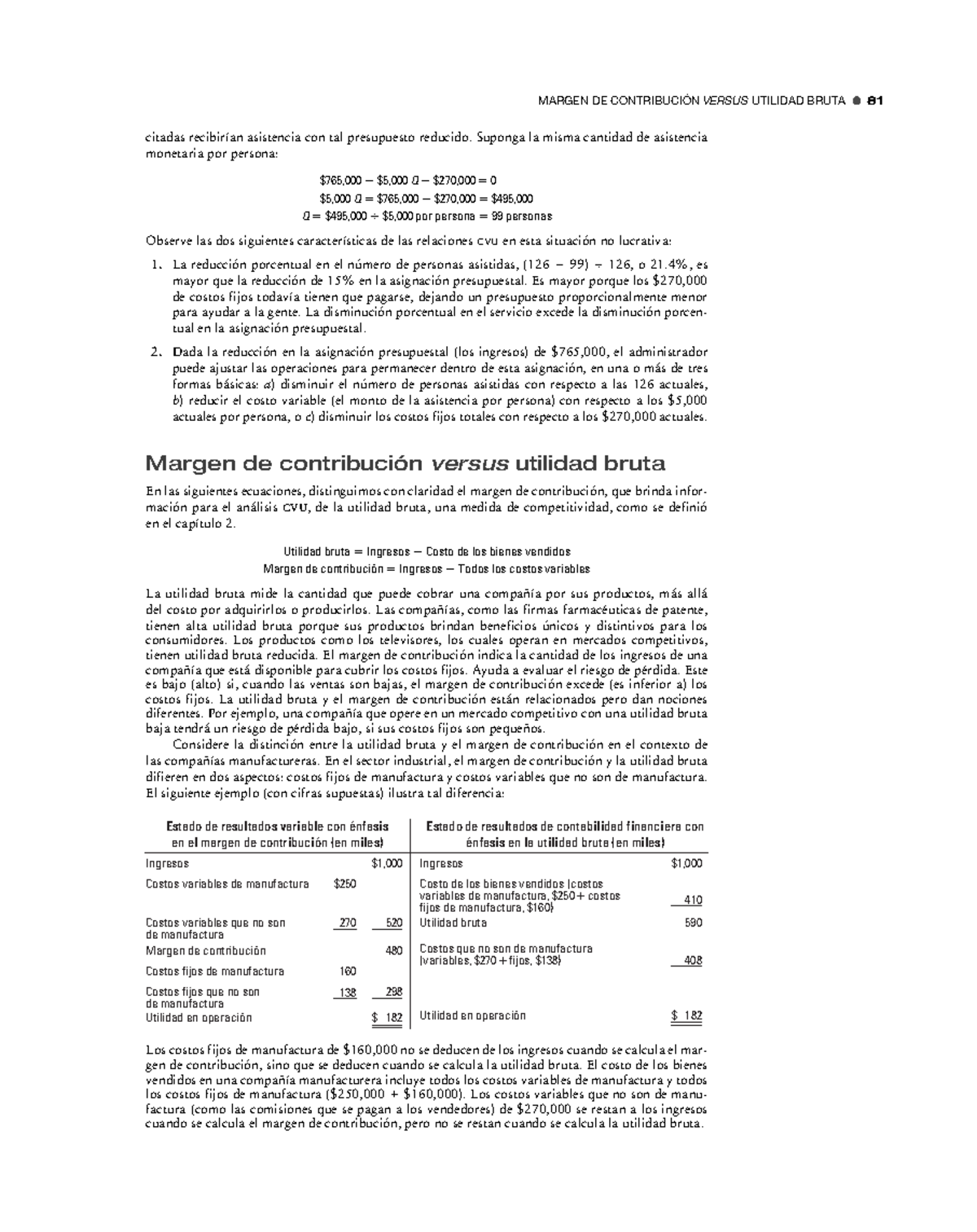Margen de Contribución vs Utilidad Bruta - Curso 103 - Studocu