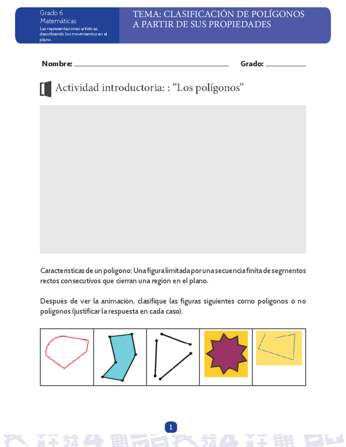 Guía 2: Clasificación de Polígonos y sus Propiedades - Grado 6 ...