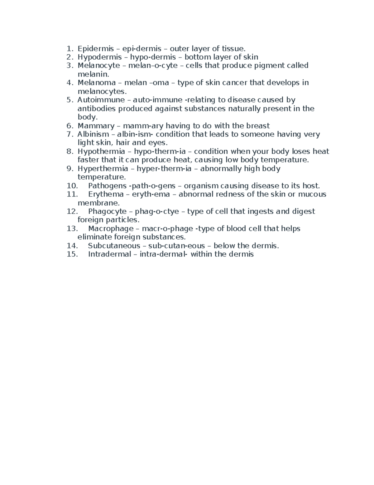 Unit 2 Integumentary System Notes - Jon Robinson - Studocu