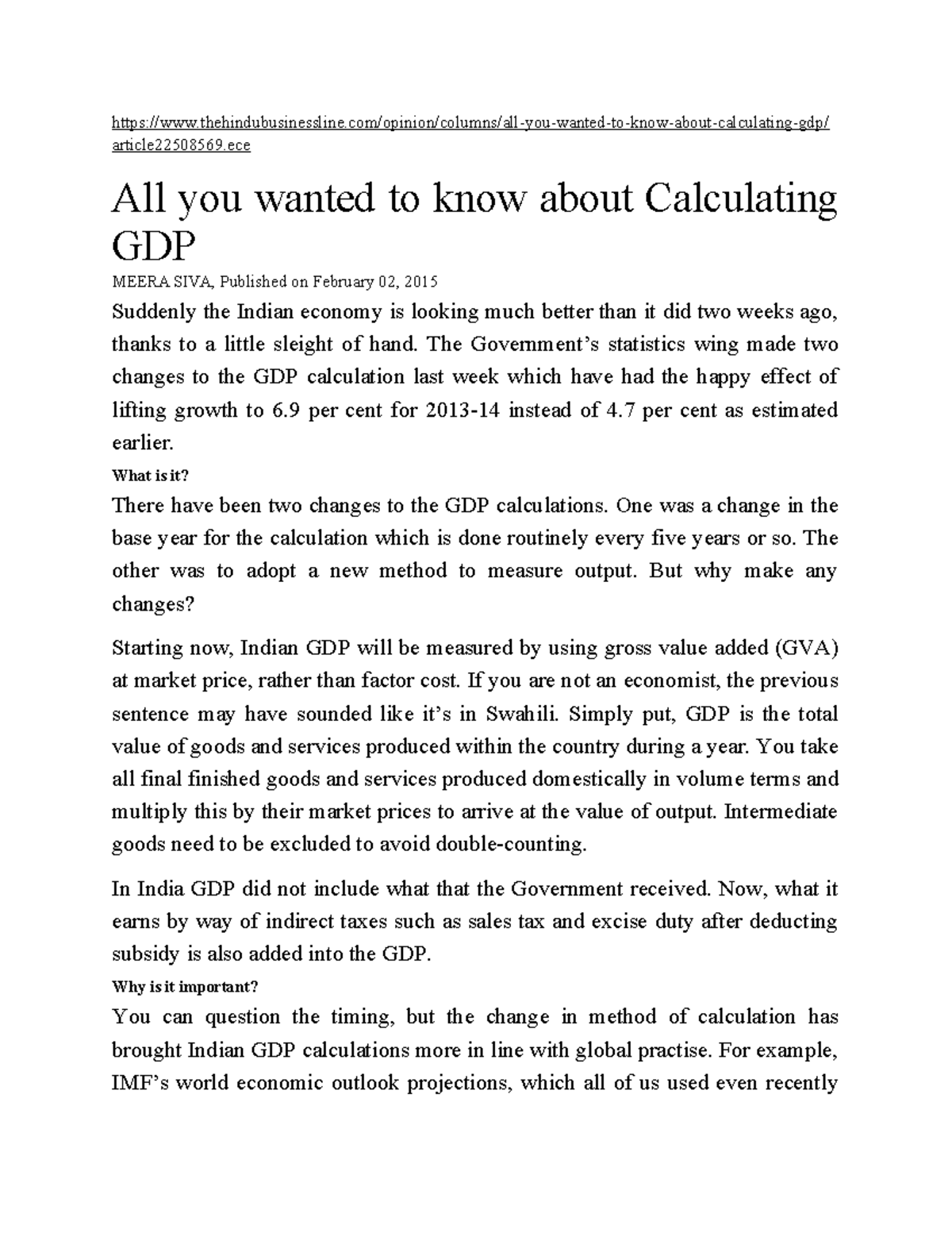 Understanding GDP Calculation Changes: A Comprehensive Overview - Studocu
