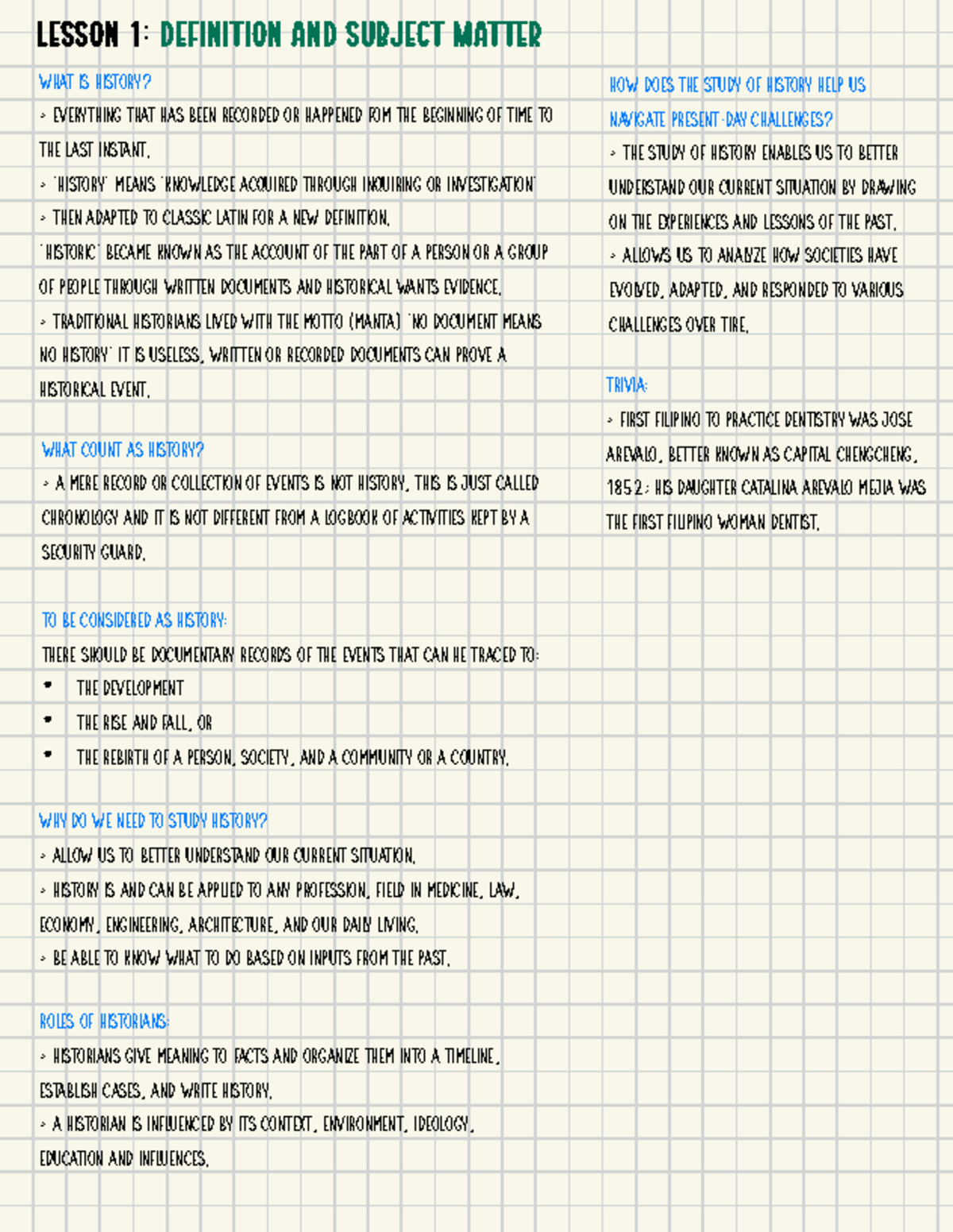 RPH (Reading in Philippines History) prelim notes - Lesson 1 ...