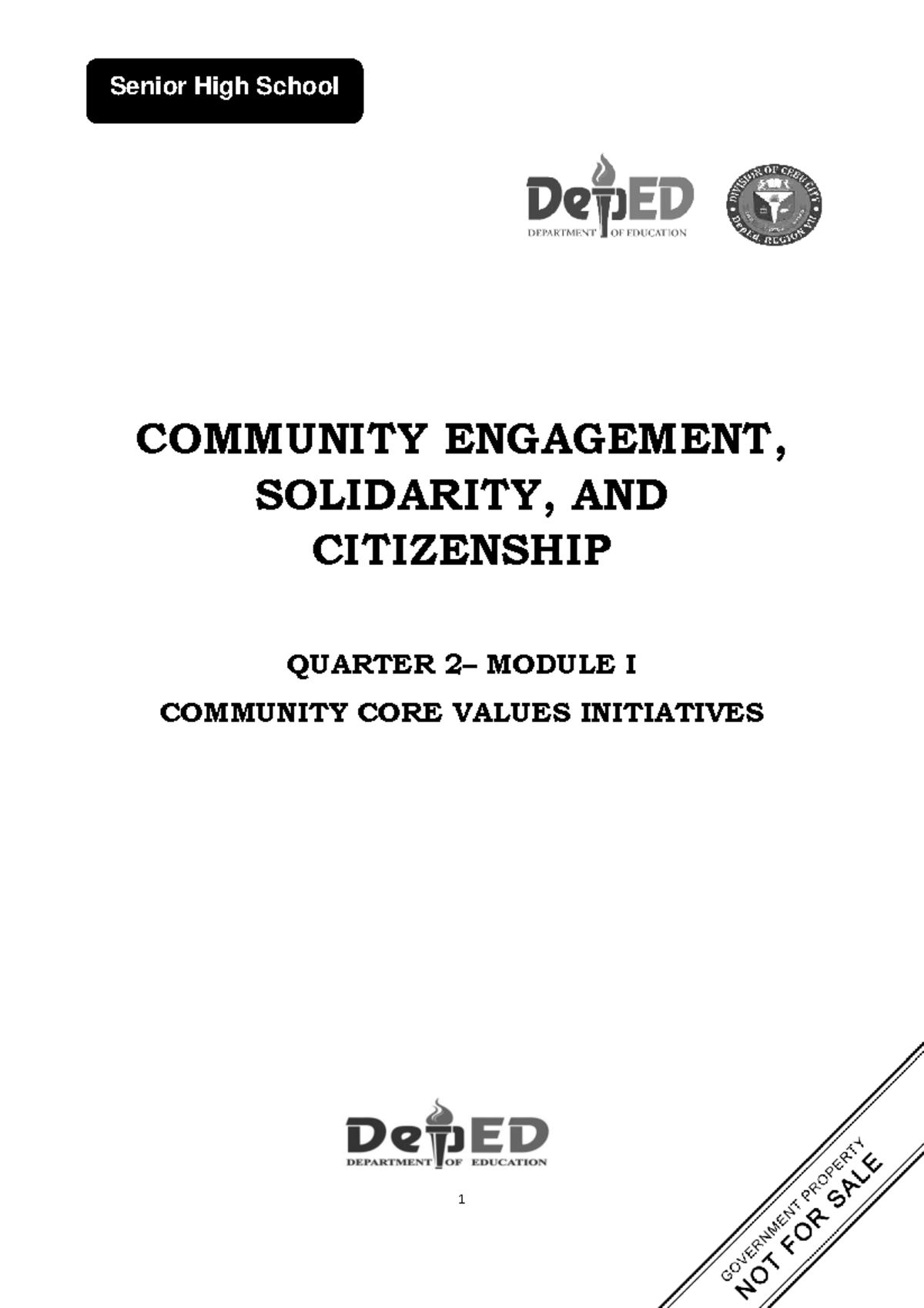 Q3-Community Engagement Module 1: Core Values & Citizenship - Studocu