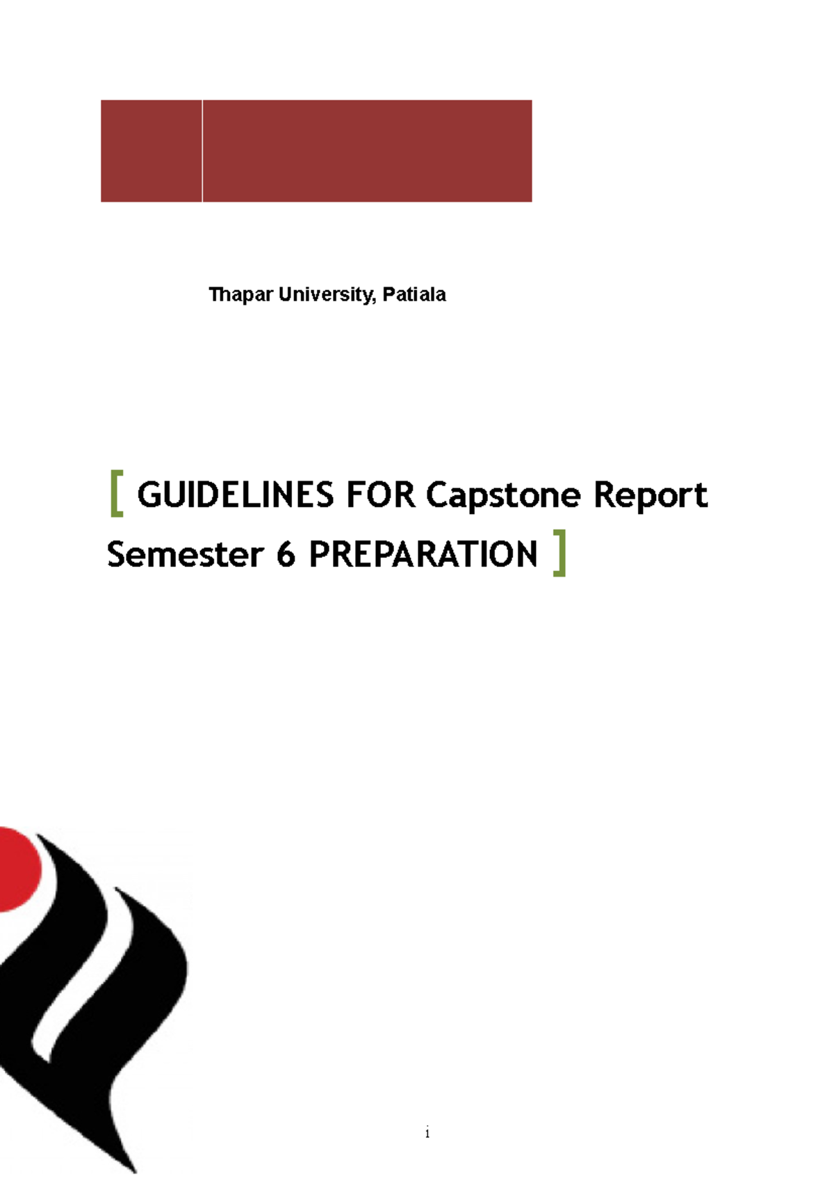 Thapar University ECE Capstone Project Report Preparation Guidelines ...