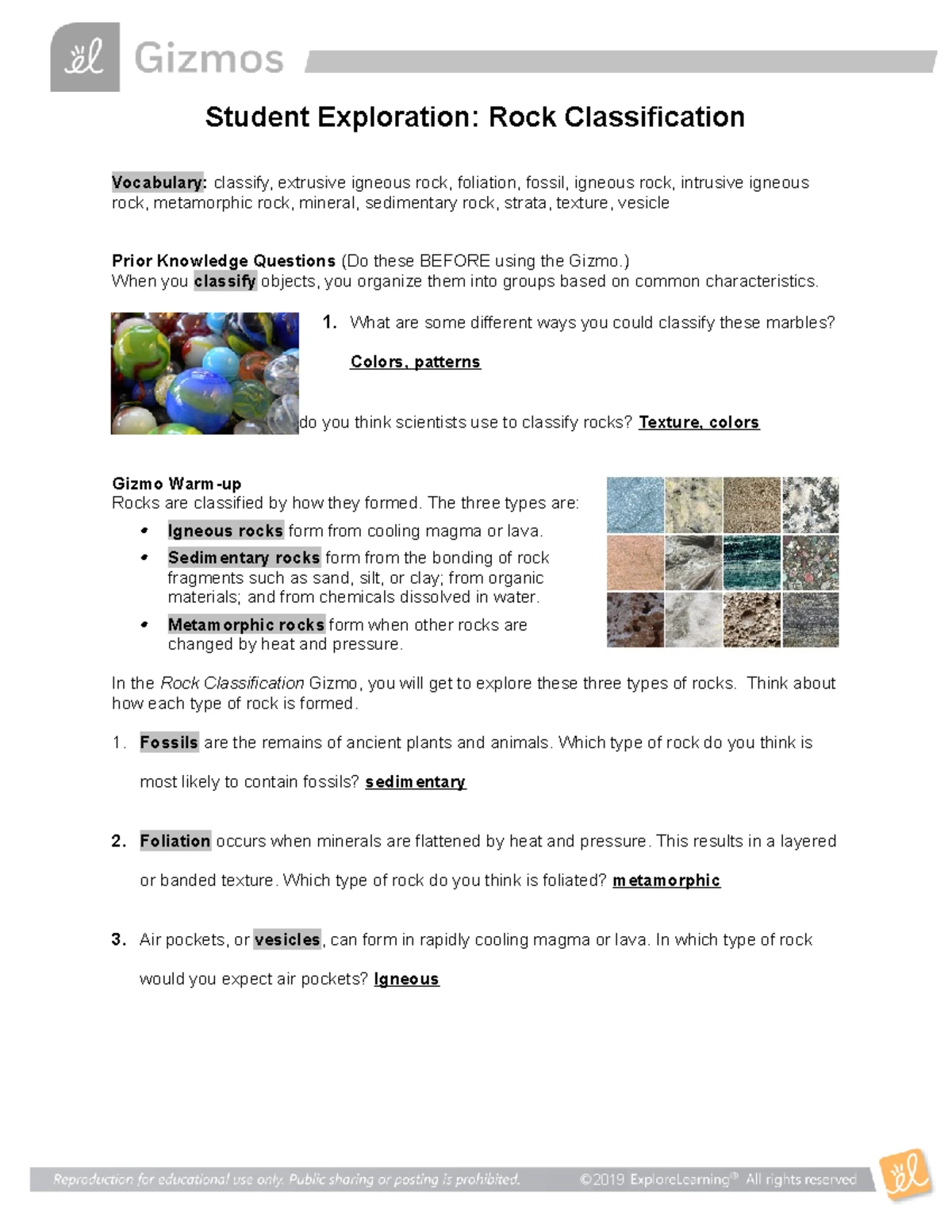 Mineral Identification SE - Student Exploration: Mineral Identification ...