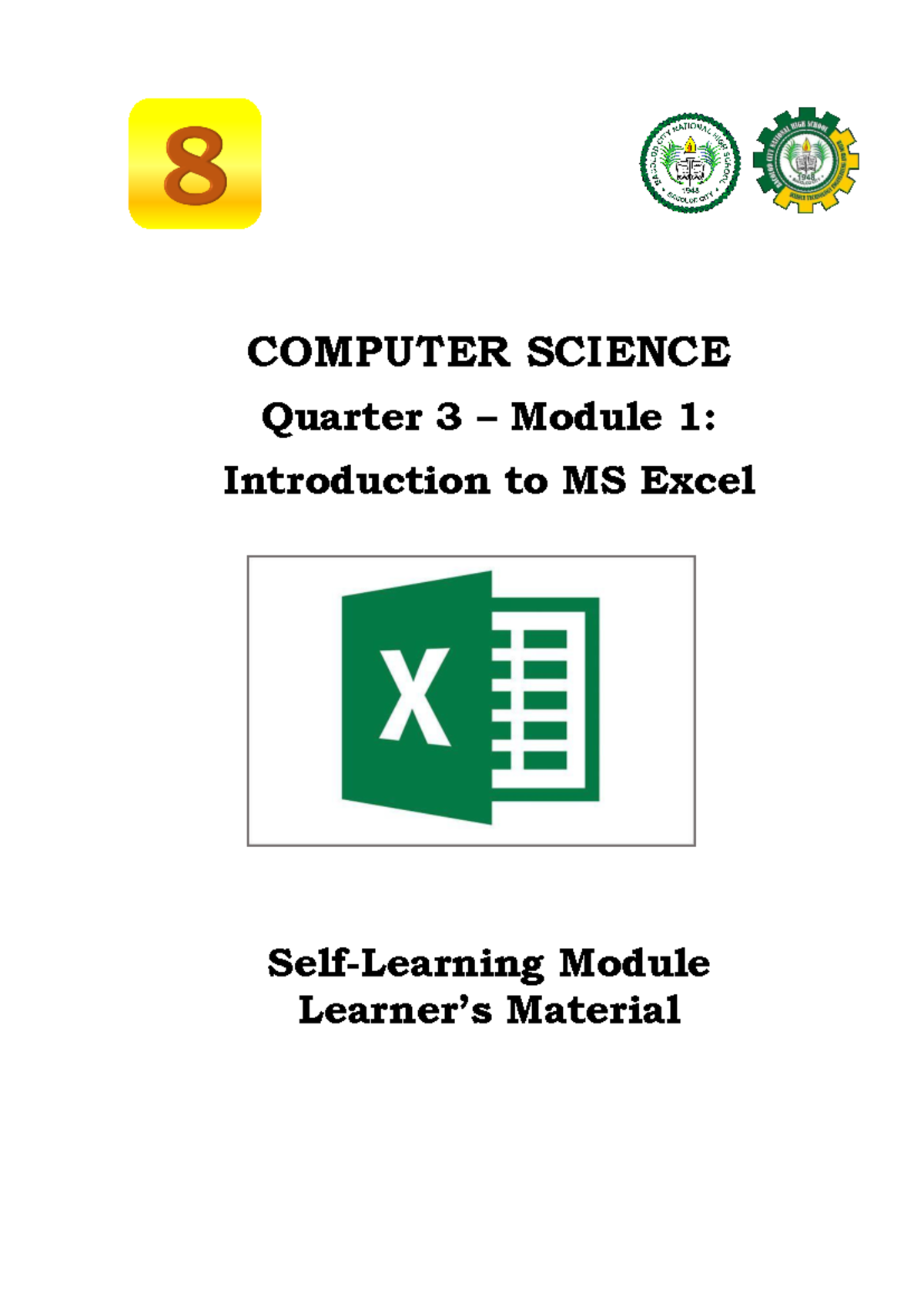 Grade 8 Q3 Module 2: Intro to MS Excel Self-Learning Material - Studocu