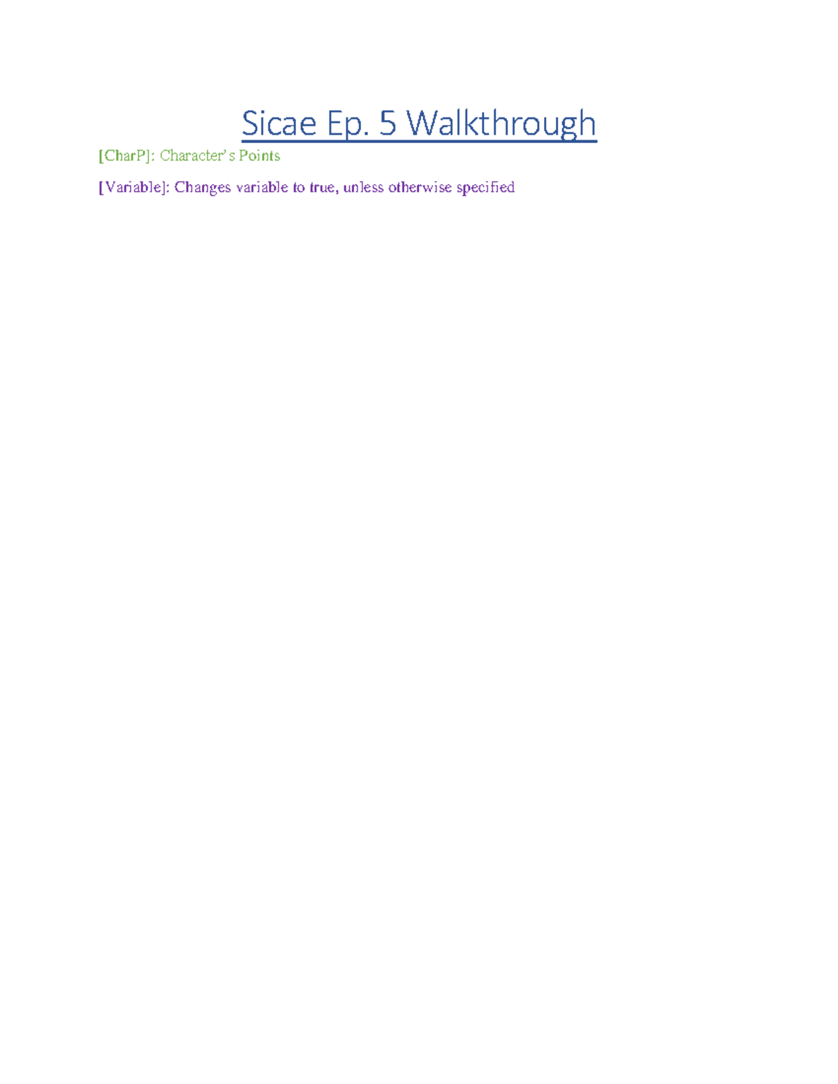 Sicae EP5 Walkthrough: Key Choices and Outcomes Guide - Studocu