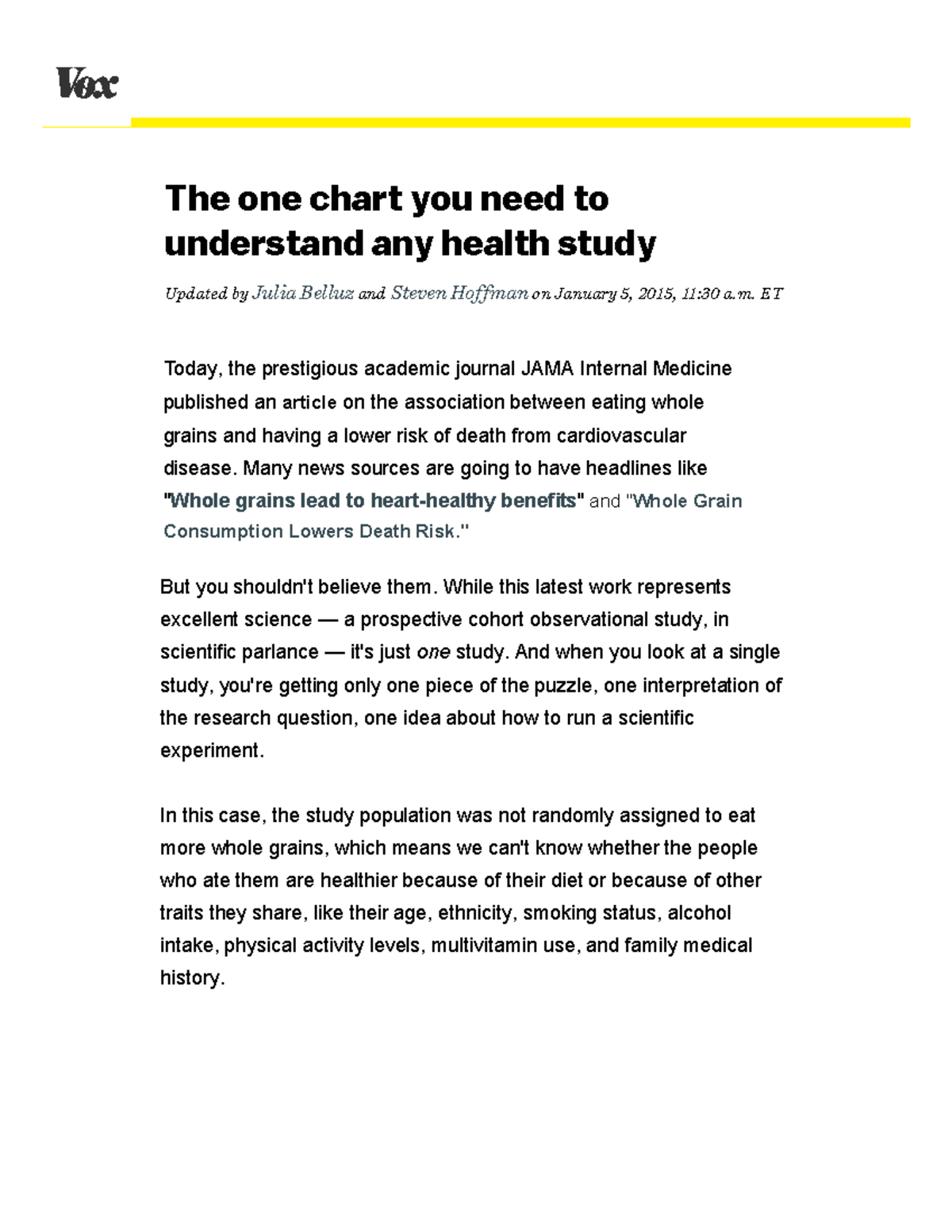 Understanding Health Studies: Types, Evidence, and Analysis - Studocu