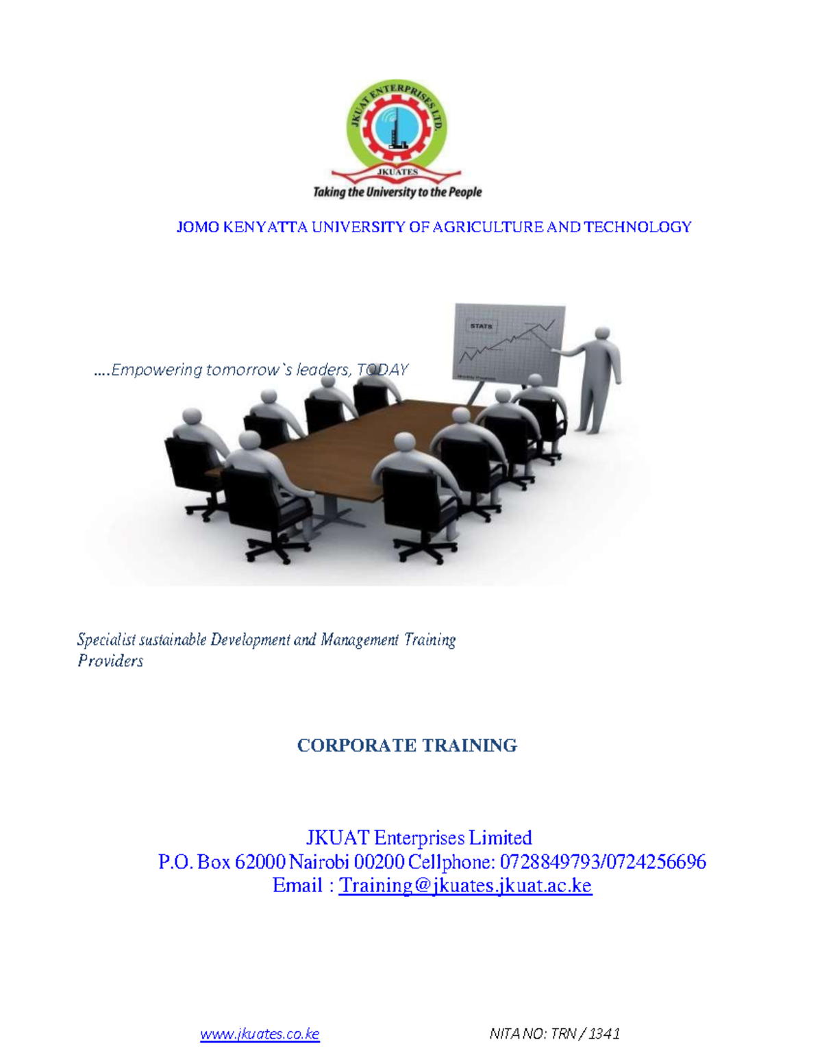 Corporate Training Profile - ... tomorrow`s leaders, TODAY JOMO ...