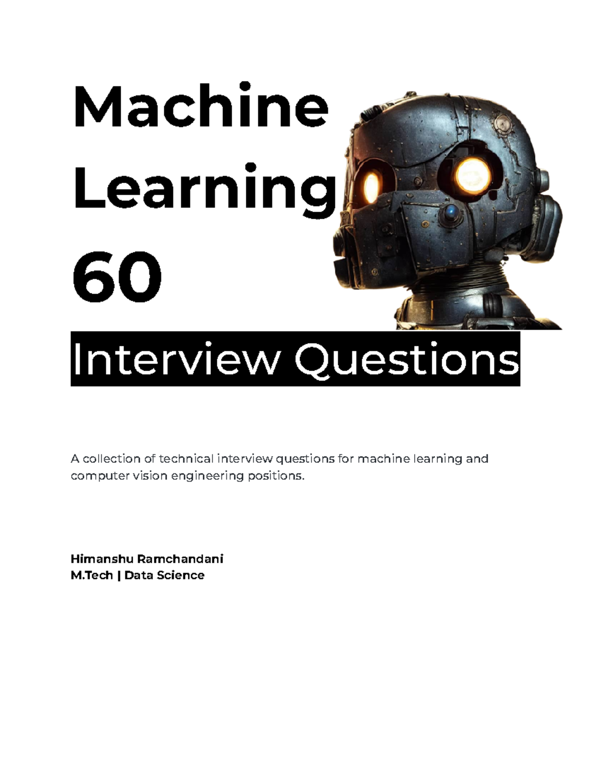ML Interview Questions - Machine Learning 60 Interview Questions A ...