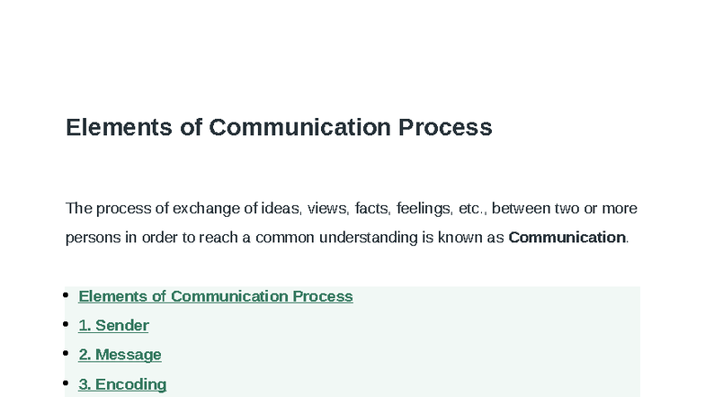 UNIT 4 Communication Process Notes - Class 12 - Studocu