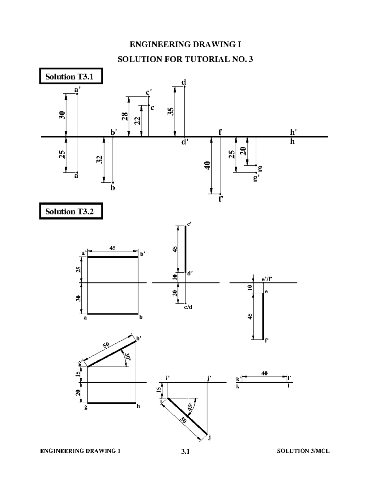 ENGINEERING DRAWING I TUTORIAL SOLUTIONS FOR 1ST SEMESTER - Studocu