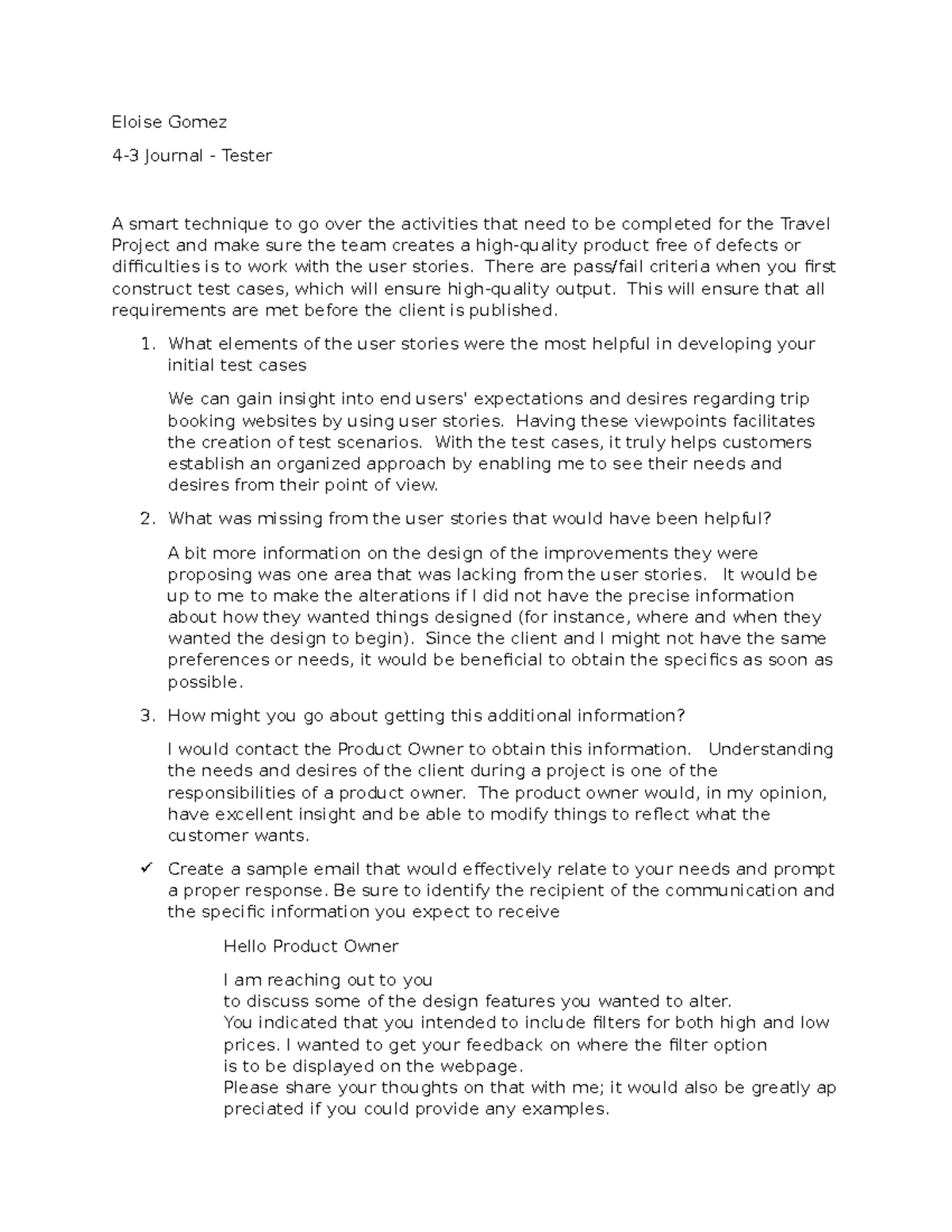 4-3 Test Journal - Eloise Gomez 4-3 Journal - Tester A smart technique ...
