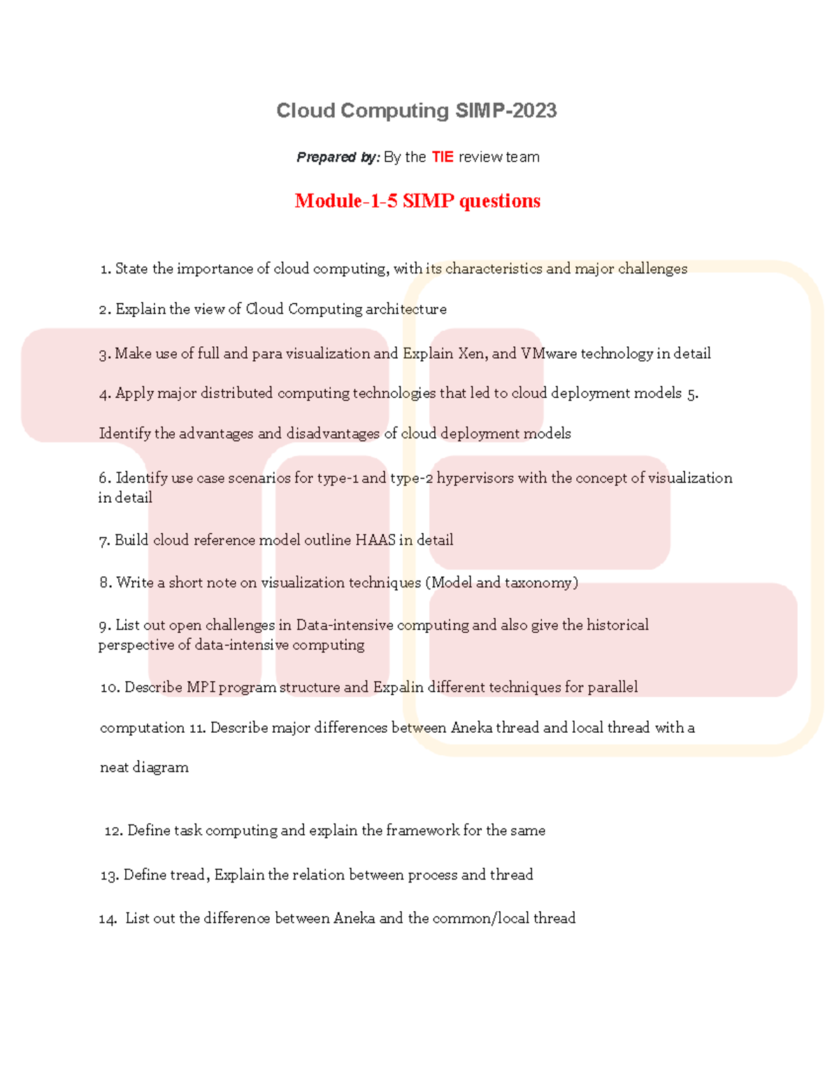 Cloud Computing Overview: Key Concepts & Challenges (CC SIMP-TIE 23 ...