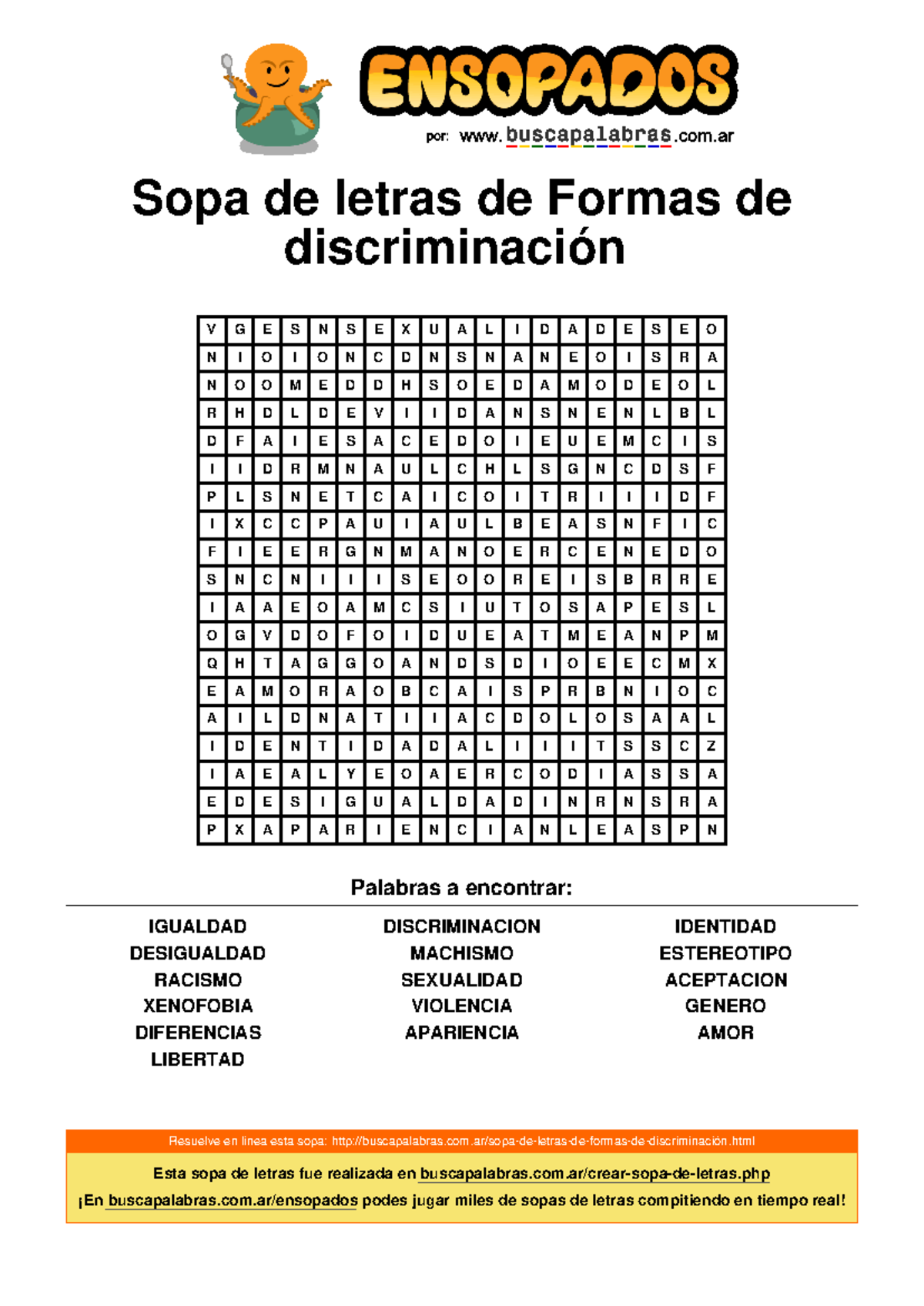 Sopa-de-letras-de-formas-de-discriminación - Sopa de letras de Formas ...