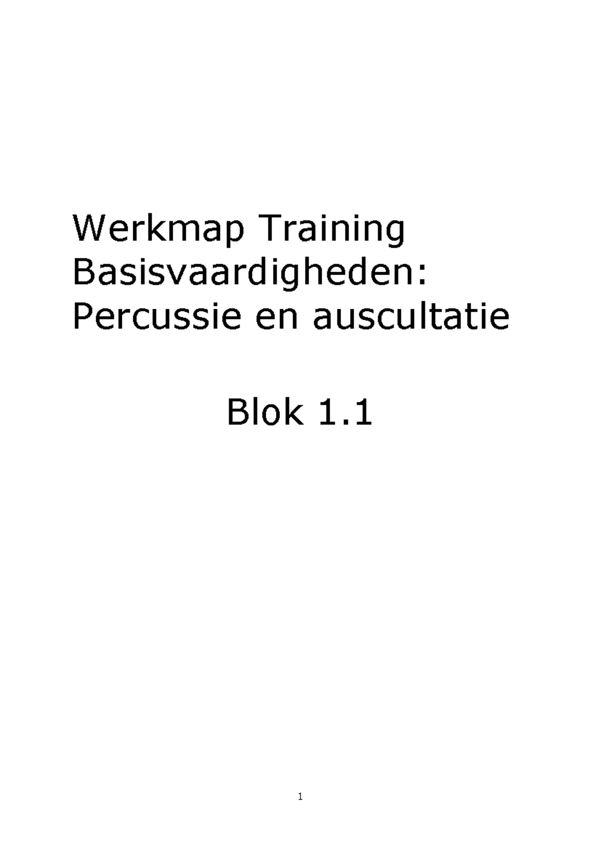 Werkmap Training Basisvaardigheden: Percussie en Auscultatie 2023 ...