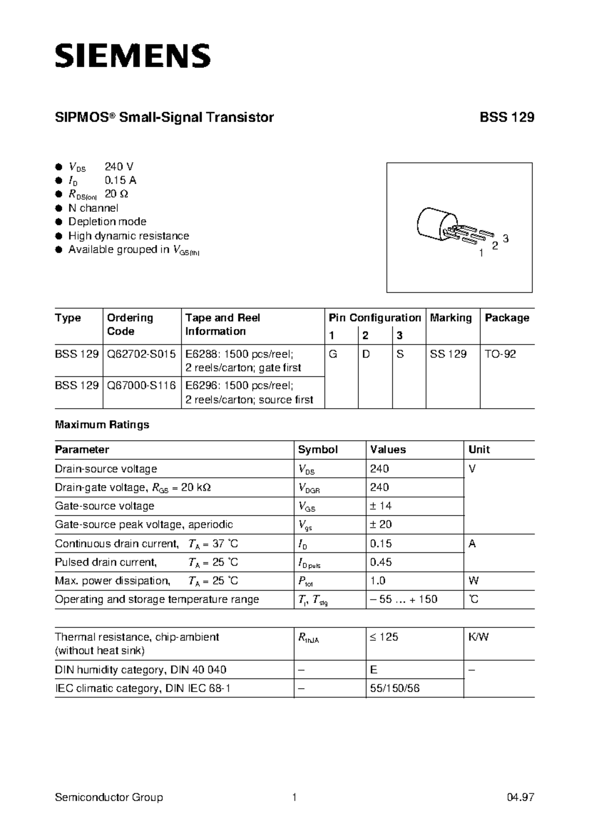BSS129 Transistor Characteristics and Specifications Overview - Studocu