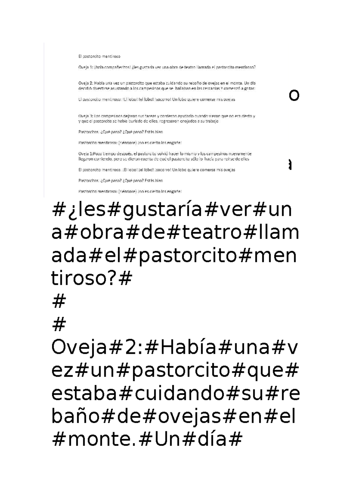 El pastorcito mentiroso: Obra de teatro en 3 actos - Studocu