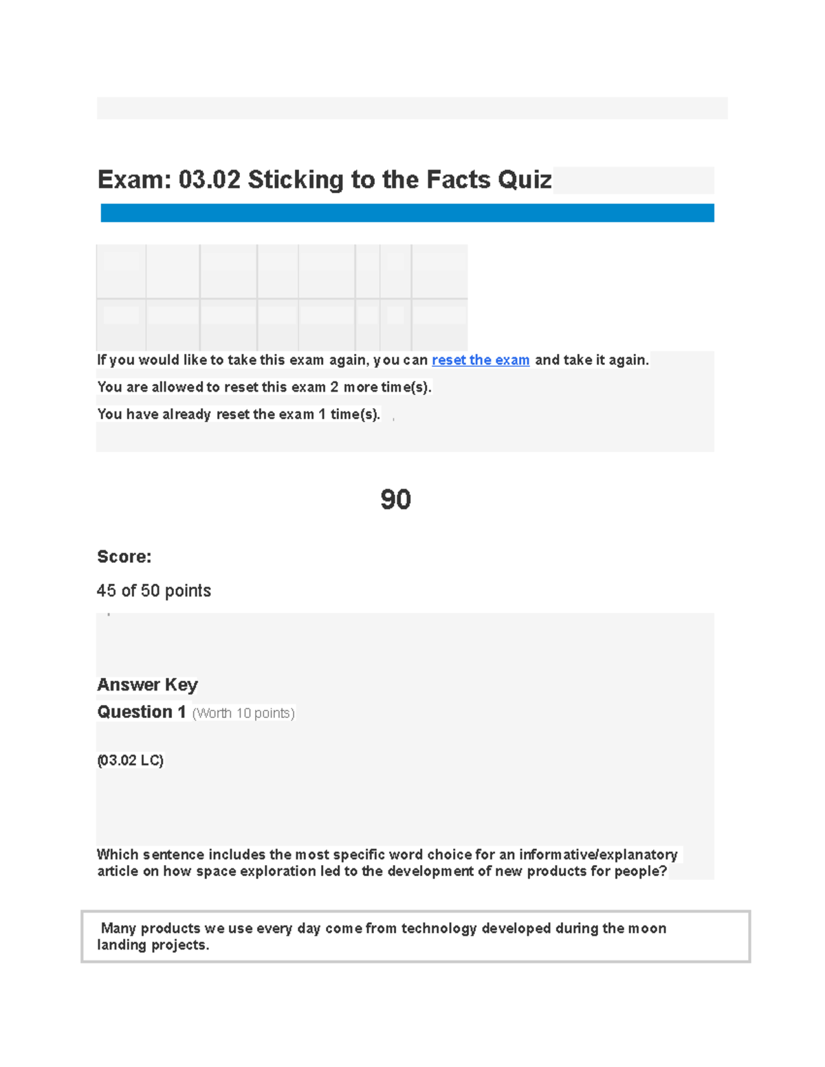 Quiz 03.02: Sticking to the Facts Exam Answer Key - Studocu