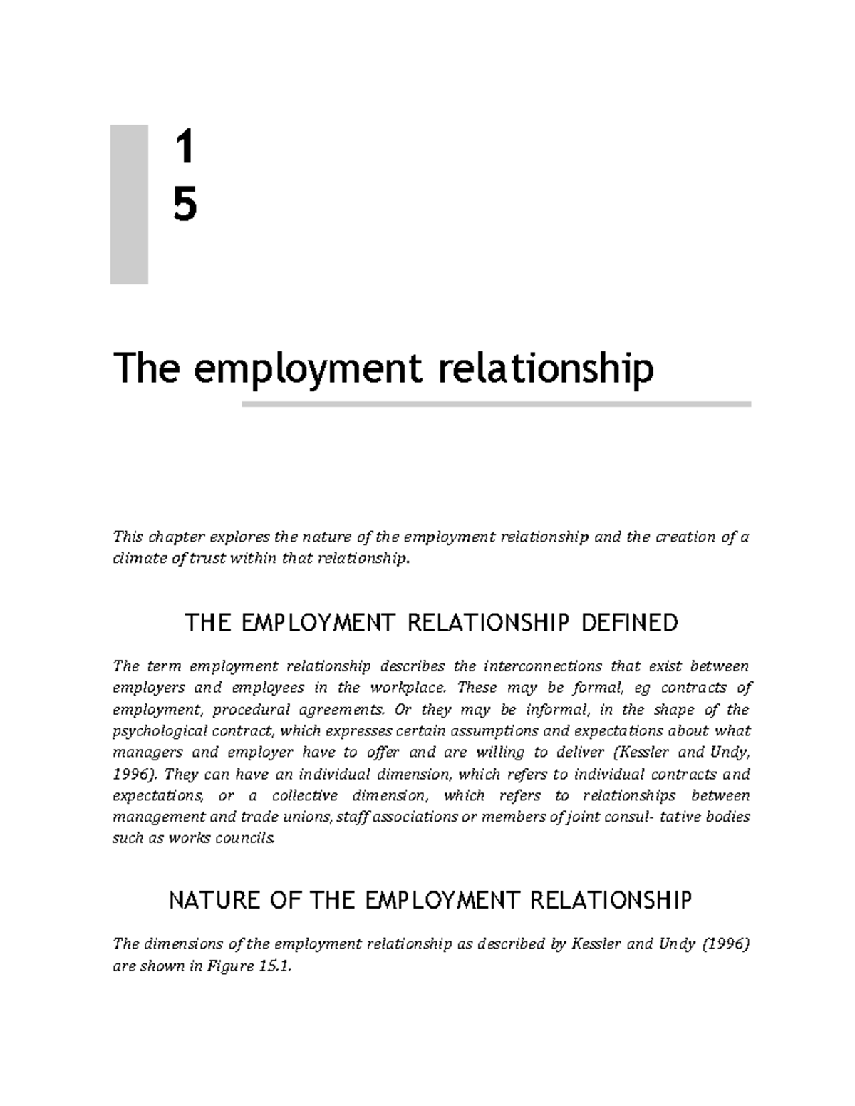 The employment relationship - THE EMPLOYMENT RELATIONSHIP DEFINED The ...