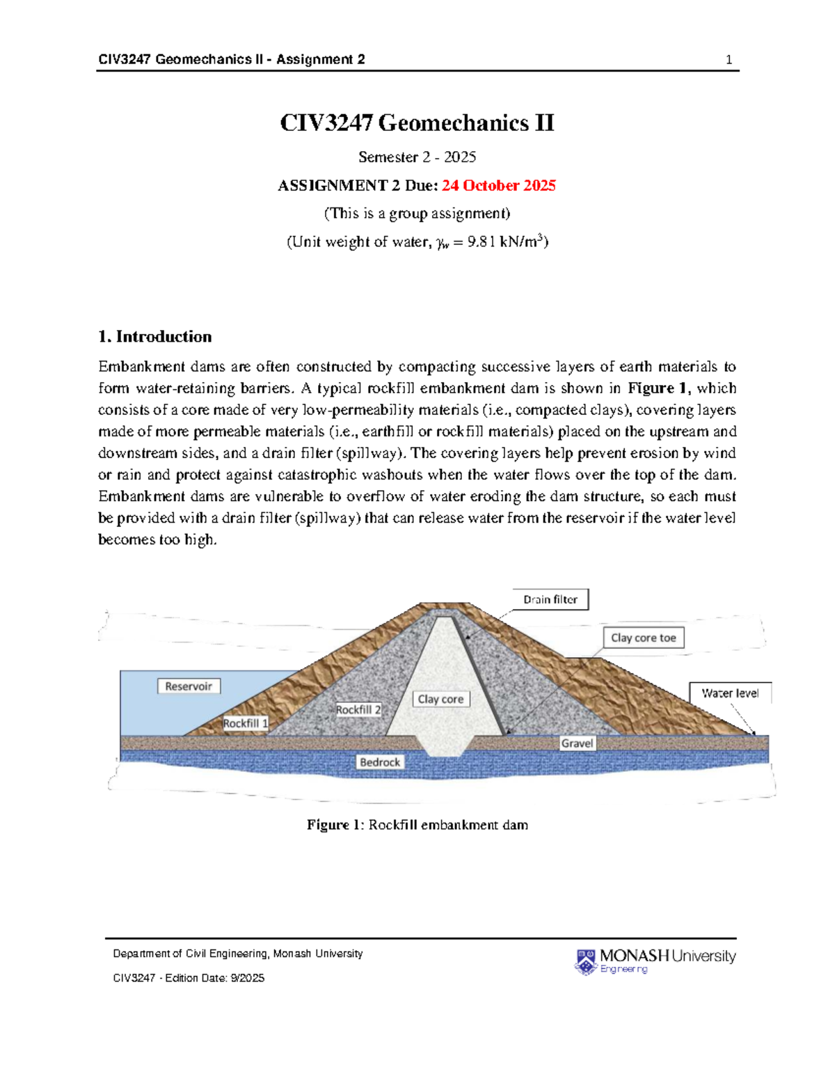 CIV3247 Geomechanics II Assignment 2 Brief and Guidelines - Studocu