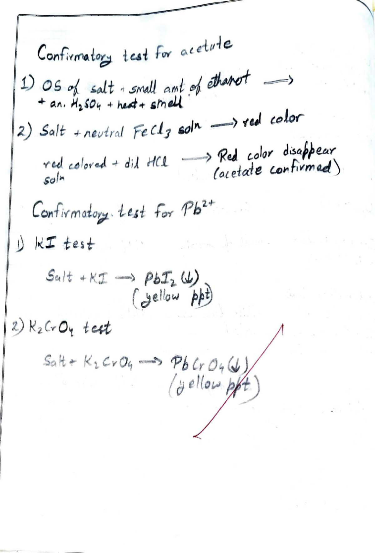 Confirmatory Tests for Acetate and Basic Radicals - Chem Lab 100 - Studocu