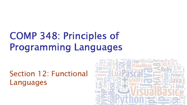 COMP 348: Final Exam Notes on Functional Languages - Studocu