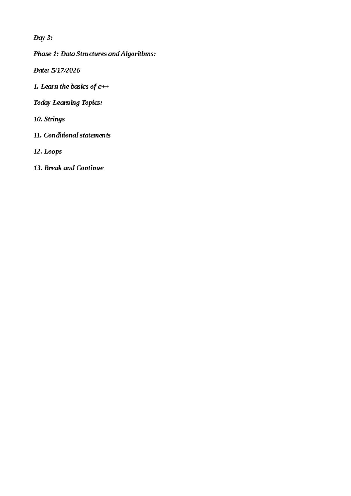 Day 3: Phase 1 - Data Structures & Algorithms Overview - Studocu