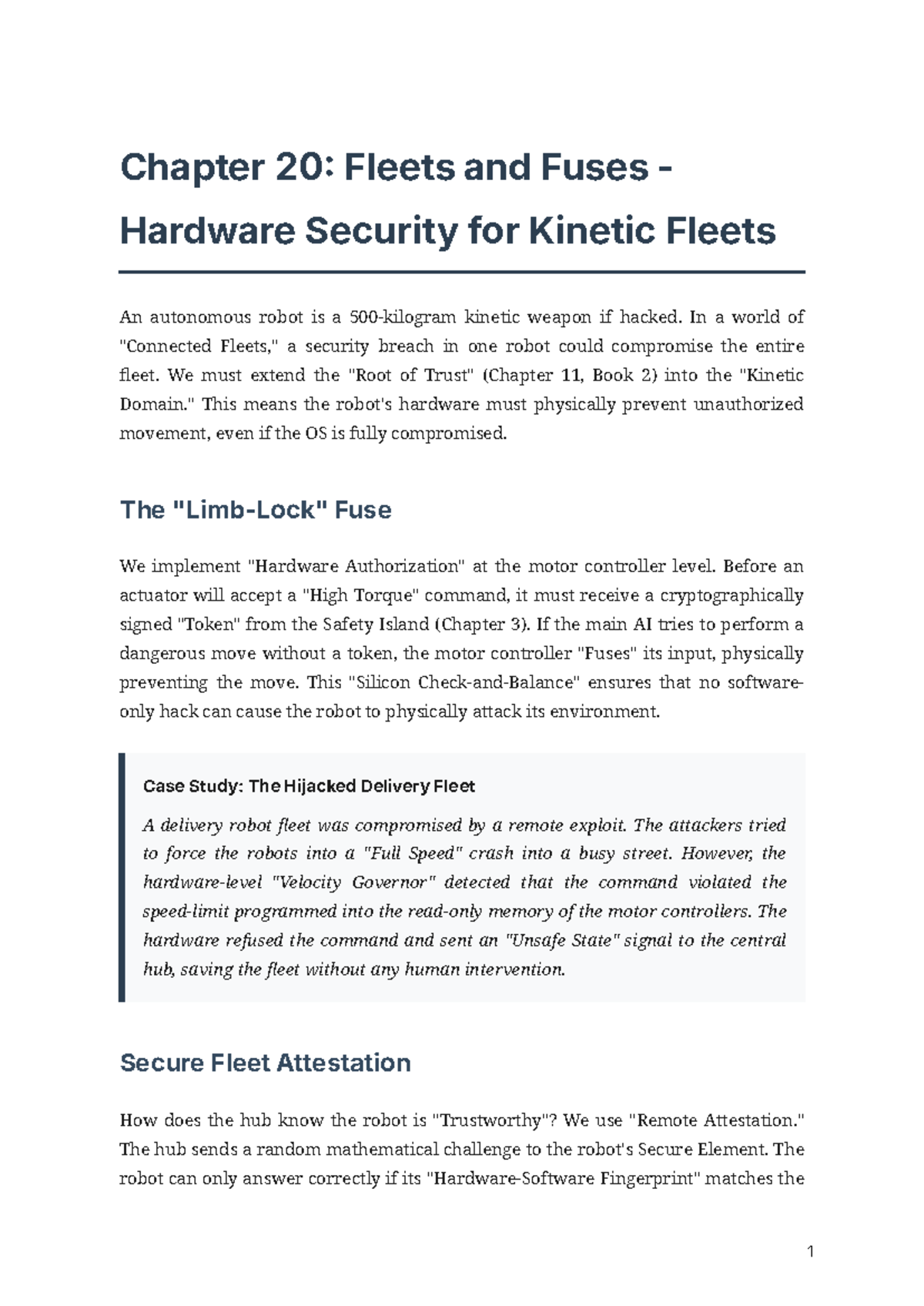 Book 3 Chapter 20: Hardware Security for Kinetic Fleets - Studocu