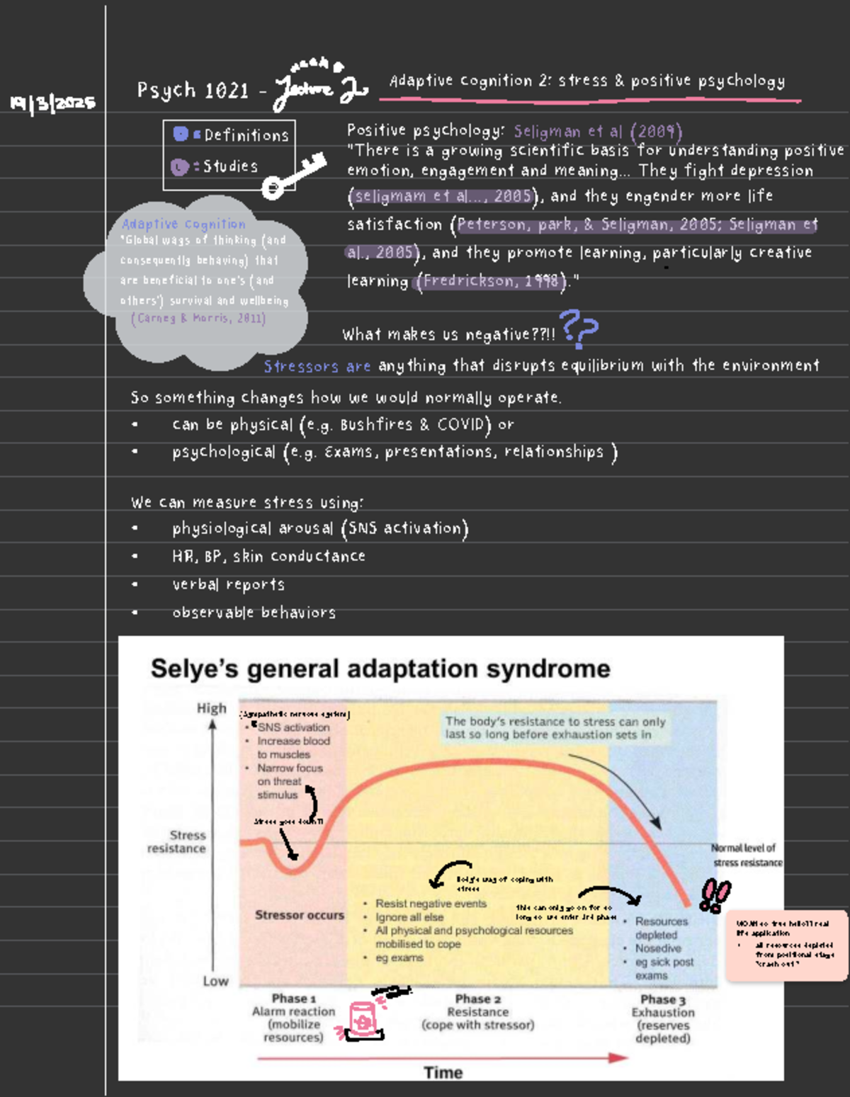 Psyc1021 Lecture Notes: Understanding Stress & Positive Psychology ...