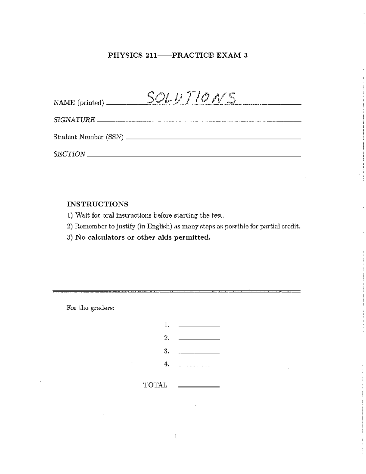 PHY211 Practice Exam 3A Solutions and Detailed Explanations - Studocu