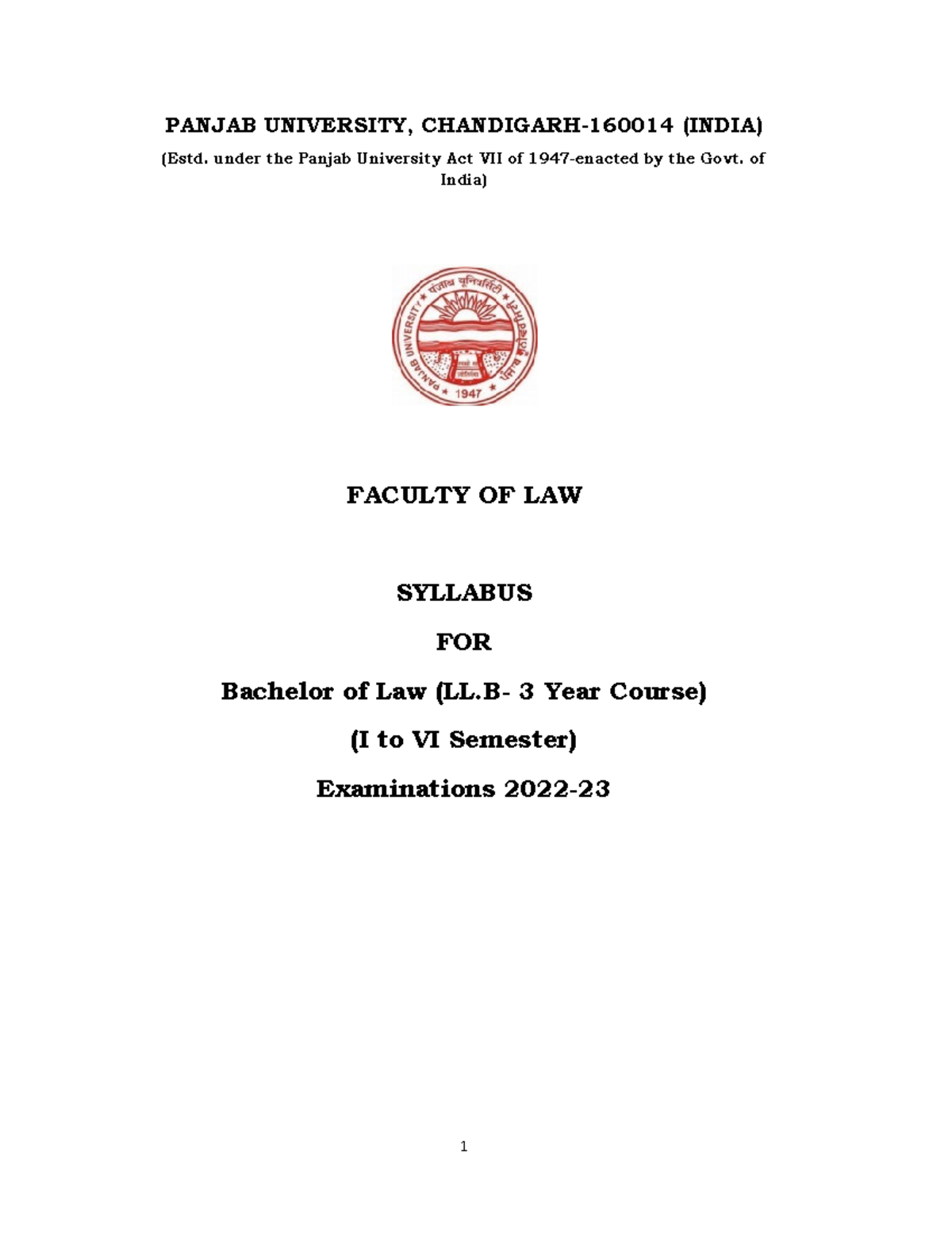 LLB Syllabus 2022-23: Outlines for First Year Courses - Studocu