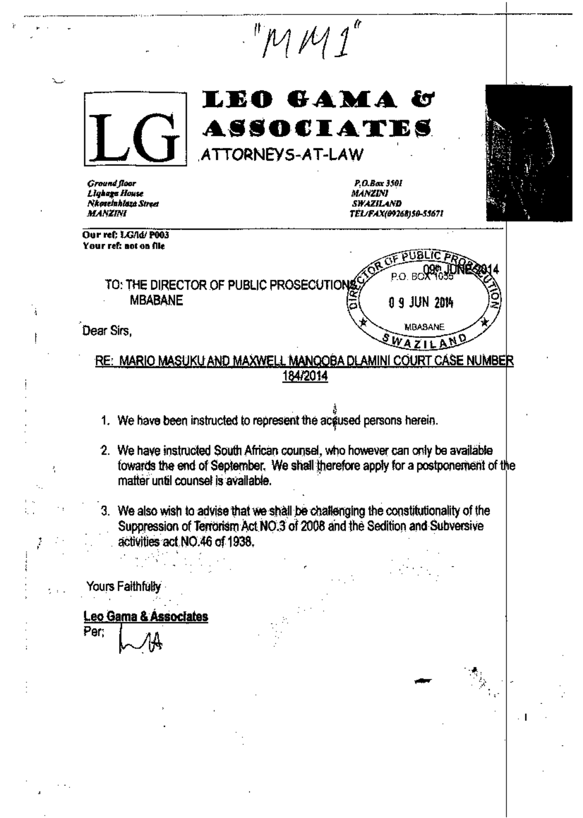 Opposing Affidavit for Case No: 1 - Masuku & Dlamini - Studocu