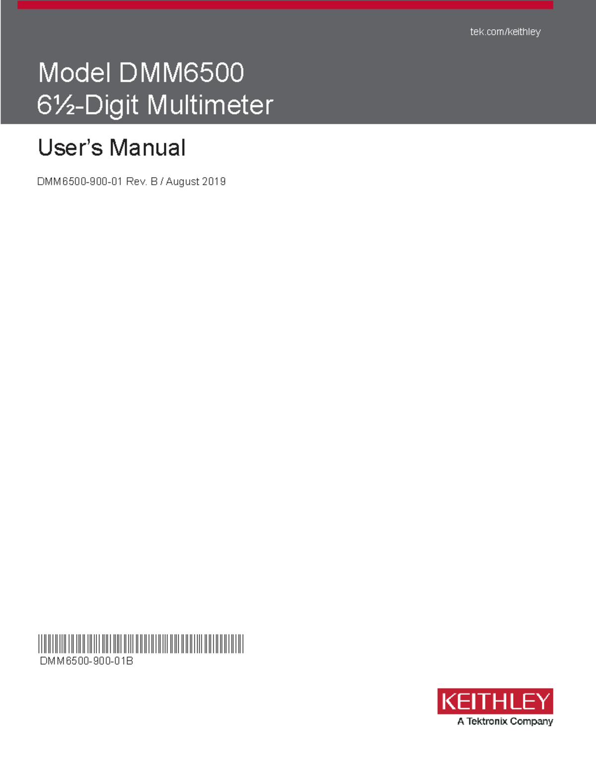 Model DMM6500 6½ Digit Multimeter Manual Rev. B - Aug 2019 - Studocu