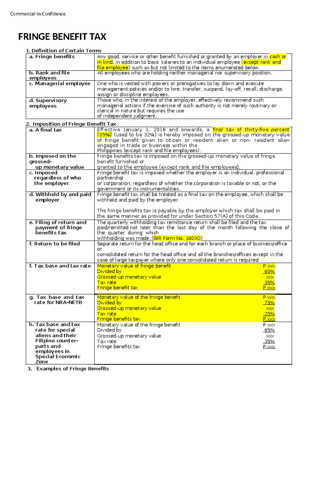 Fringe Benefit Tax Overview and Accounting (Course Code: FBTA 101 ...
